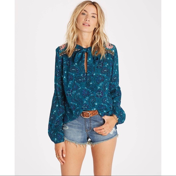 Billabong | Tops | Billabong Birds On High Paisley Print Top | Poshmark